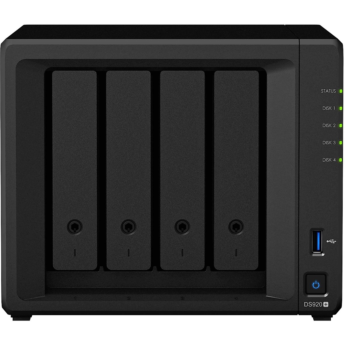 Synology DiskStation DS920+ NAS Server with Celeron 2.0GHz CPU, 8GB Memory, 16TB SSD Storage, 1TB M.2 NVMe SSD, 2 x 1GbE LAN Ports, DSM Operating System