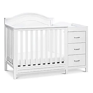 DaVinci Charlie 4-in-1 Convertible Mini Crib and Changer Combo in White, Greenguard Gold Certified