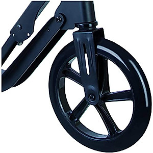 Hudora Folding ,Adjustable Height Scooter for Adults 300 Lbs ,Teens 12 Years and up, Kick Scooter for Outdoor Use (Black)