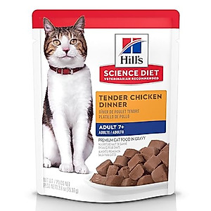 Hill's Science Diet Adult 7+, Senior Adult 7+ Premium Nutrition, Wet Cat Food, Chicken Stew, 2.8 oz Pouch, Case of 24