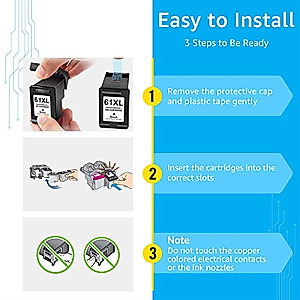 Palmtree Remanufactured Ink Cartridges Replacement for HP 61XL 61 XL for HP Envy 4500 5530 5534 5535 Deskjet 1000 1056 1010 1510 1512 2540 Officejet 4630 4635 Printer Ink (1 Black, 1 Tri-Color)