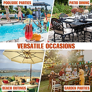 Honellaty Round Outdoor Tablecloth with Umbrella Hole and Zipper, Spill Proof Wrinkle Free Table Cloth, Washable Polyester Patio Table Cover for Picnic BBQS(Lemon,60 x 60 Inch)