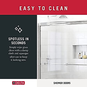 Delta Shower Doors SD3957028 Classic Semi-Frameless Contemporary Sliding Shower 60"x71", Bronze Track