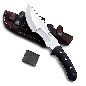 GCS Handmade Micarta Handle D2 Tool Steel Tactical Hunting Knife with leather sheath Full tang blade designed for Hunting & EDC GCS 315