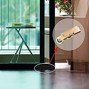 Sliding Patio Door Rollers Replacement for Aluminum Glass Doors, F-Tab Mount, 1-1/4" Steel Ball Bearing, Rear Adjustable, Yellow Zinc Plated, 2 Pack