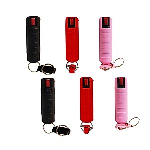 1/2 Oz Wildfire 1.4 Percent MC Hard Case Key Chain Pepper Spray Bundle - Choice of Colors - Lot of 6 Pieces (Mixed Wildfire)