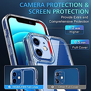 WISMURHI Crystal Clear Case for iPhone 12, [Never Yellow], [Camera Protection], [MagSafe Adaptation], Soft Slim Silicone Phone Cover Case, Shockproof iPhone 12 Case Protective Transparent, 6.1''