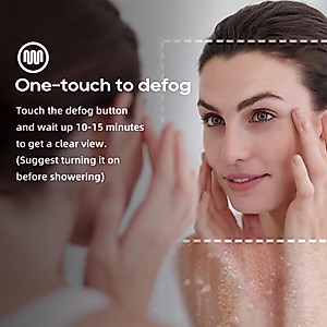 AmpleCharmic 24'' Medicine Cabinet Mirror, Barhroom Medicine Cabinet with LED Light, 3-Color, Dimmer, Defogger, Greywalnut