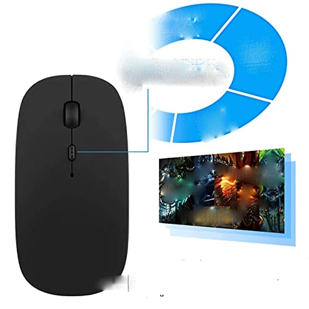 Big Keyboard Wireless Keyboard and Mouse Combination Slim 2.4G Silent Compact Scissors Key Desktop Laptop Keyboard