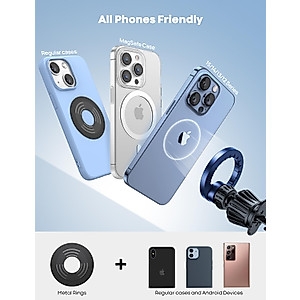 Lamicall Fits MagSafe Car Mount - [20 Super Magnets] Magnetic Car Phone Mount, Air Vent Cell Phone Holder Clip, MagSafe Accessories for iPhone 14 13 12 Pro Max Plus Mini & MagSafe Case & All Phones