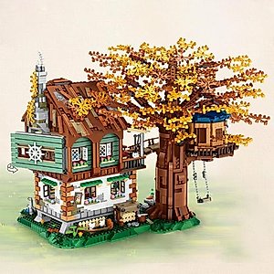 LOZ Mini Blocks 1033 Treehouse Building Set, 4761Pcs Ideas Tree House Building Blocks Kit, DIY Mini Bricks Tree House Model Sets, Awesome Building Toys Gift for Adults, Not Compatible with Lego