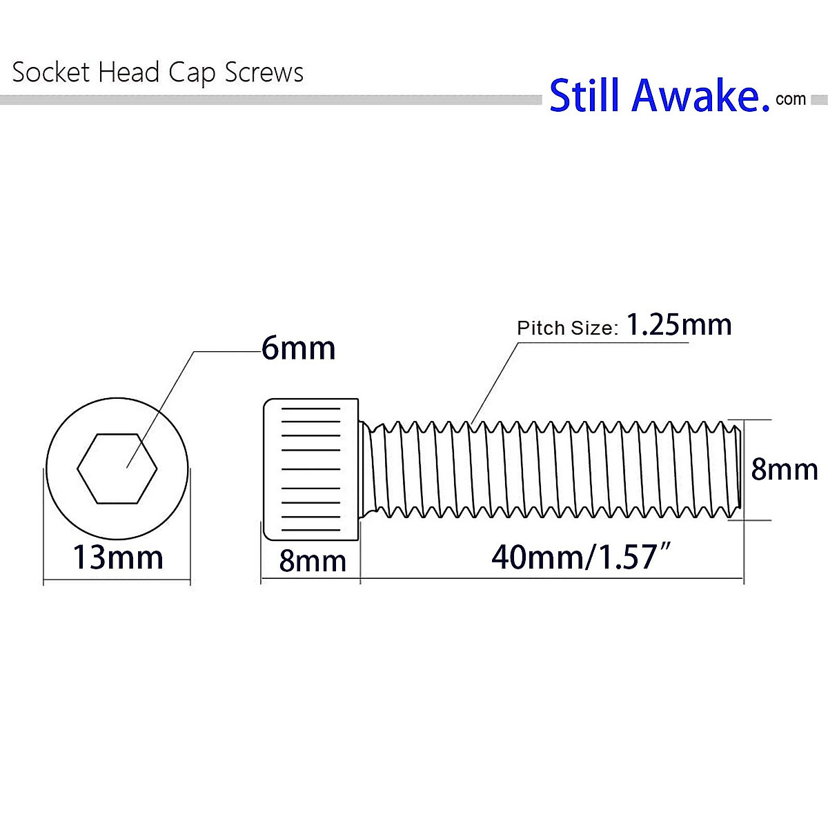 10 Pcs M8-1.25 x 40mm Hex Socket Head Cap Screws, 12.9 Grade Alloy Steel, Allen Socket Drive, Black Oxide Finish, Machine Thread，Full Thread （10 Pcs M8-1.25 x 40mm）