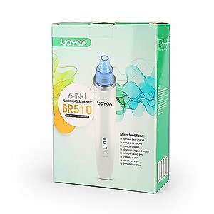 VOYOR Blackhead Remover Pore Vacuum - Electric Face Vacuum Pore Cleaner Acne White Heads Removal with Suction Heads (BR510)