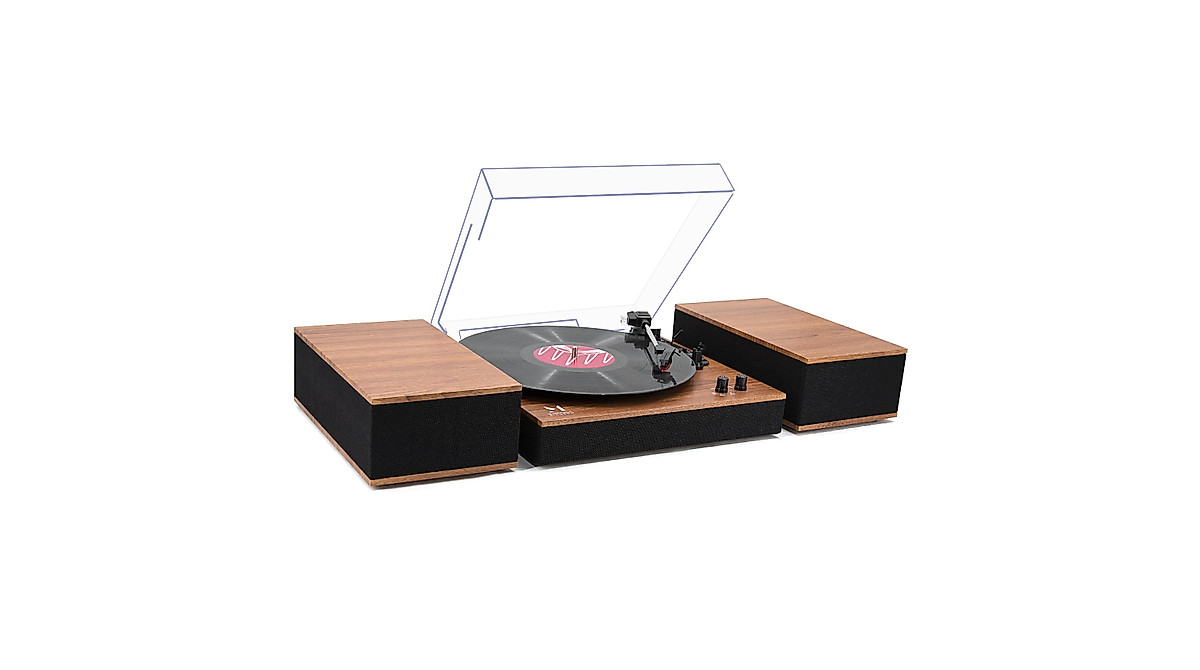 MPK Bluetooth Record Player,Turntable HiFi System with Bookshelf ...