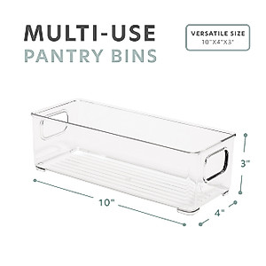 bHome & Co Clear Plastic Storage Bins - Pantry Organization and Storage Containers Small Stackable Clear Storage Bins Containers for Organizing - Kitchen Organization - Fridge Pantry Organizer Bins