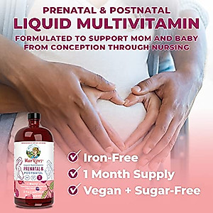 MaryRuth’s Prenatal & Postnatal Multivitamin for Women | Formulated for Pre-Conception, Pregnancy & Nursing | Vegan | Non-GMO | Liquid Vitamins | 32oz