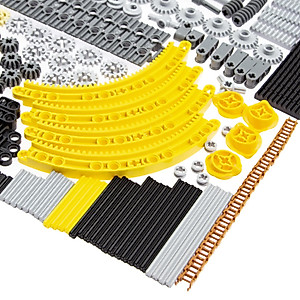 Habow 1085pcs Technic-Parts Gears-Axle-Pin-Connector Compatible with Lego-Technic Shock bsorber Wheels Chain Link Frame Joints Cam Worm Cogs Steering Differential Kit. MOC Pieces for Building-Blocks.