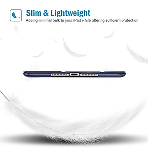 ProCase Slim Cover for iPad Mini 5 Generation 2019/ Mini 4 3 2 1 (Old Model) 7.9 inch, Slim Soft TPU Back Cover Trifold Stand Folio Smart Case for iPad Mini 5 4 3 2 1 -Navy