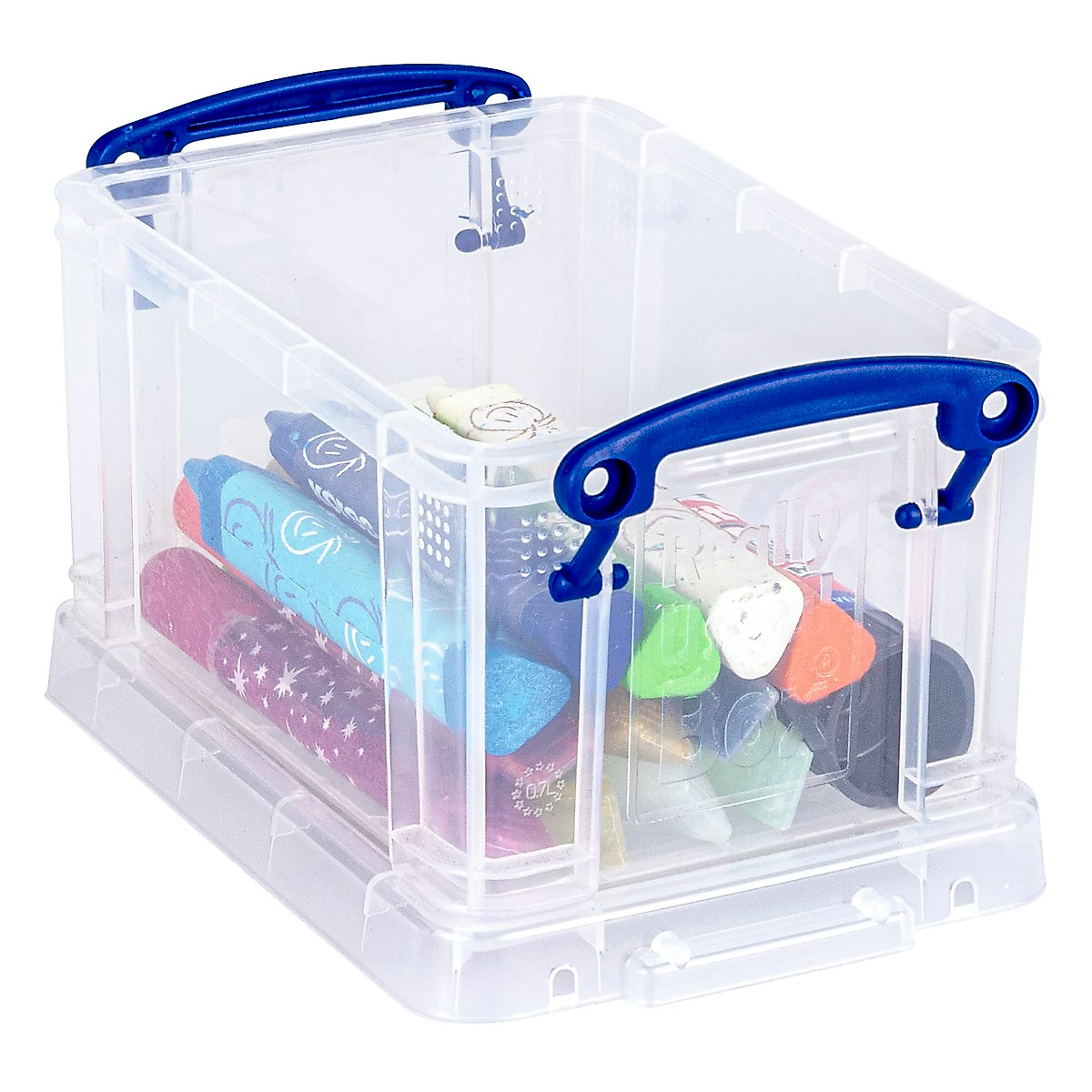 Really Useful Plastic Storage Box 0.7 Litre Clear (Pack of 4)