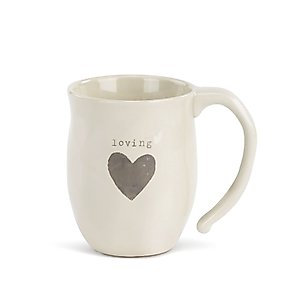 Loving Heart Cream Inspirational 16 ounce Ceramic Stoneware Coffee Mug