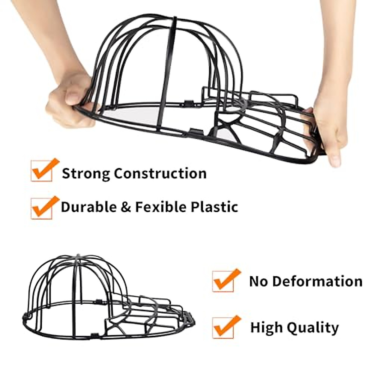 Hat Washers, 1 Pack Baseball Hat Cleaners Cap Washer, Fit for Adult/Kid's Hat Washer Frame Cage, Hat Protector Racks for Washing Machine, Black