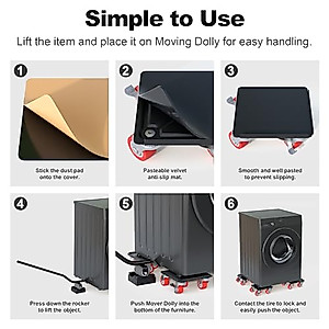 Fivepears Furniture Lift Mover Tool Set-3000 lb,5-Wheel Heavy-Duty Furniture Dolly with Handle,360°Swivel Casters Trolley-Ideal for Moving Heavy Machinery, Equipment, Pianos, Couches and Carpeted