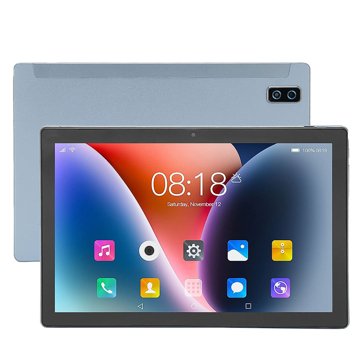 Vikye Android 10.1 Tablet, 10.1 Inch FHD Display, 8 Core CPU Processor, 6GB RAM 128GB ROM, 8MP 16MP Dual Cameras, 5G WiFi Tablet (US Plug 100‑240V) (Grey)