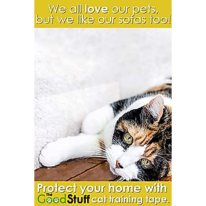 Anti Scratch Furniture Protector Tape - Cat Tape Couch Protector for Cats - Forget Cat Repellent Spray for Furniture, Cat Scratch Tape is The Odor Free Cat Scratch Deterrent for Furniture