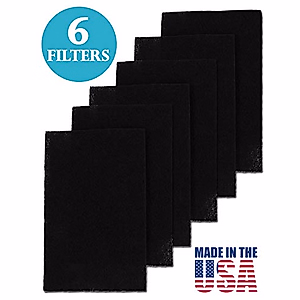 FRESH HEADQUARTERS Replacement Activated Charcoal Filters Compatible with Van Ness Cat Litter Box 6 Pack Bulk Carbon Odor Eliminator