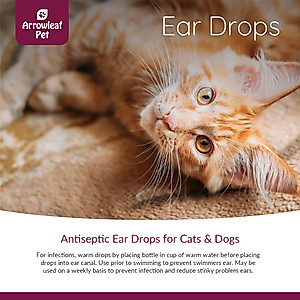 Arrowleaf Pet Ear Drops by NaturPet Inc | Healthy Ear Support for Cats and Dogs | Itchy Ears | Cleaning | Swimming | 10mL