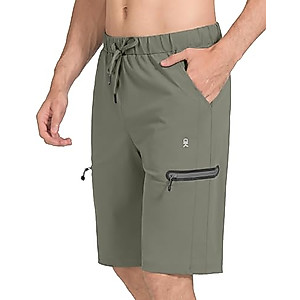 Little Donkey Andy Men’s Ultra-Stretch Quick Dry Lightweight Bermuda Shorts Drawstring Zipper Pocket Hiking Travel Golf Sage S