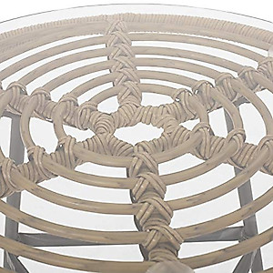 Christopher Knight Home Grace Outdoor 3 Piece Wicker Chat Set, Light Brown, Beige, and Black