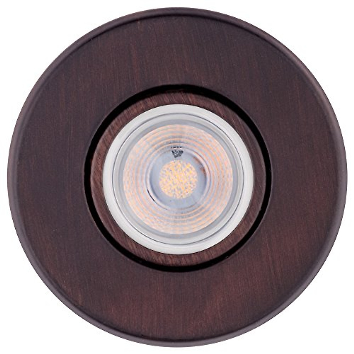 3" LED IC Rated Swivel Round Trim Recessed Lighting Kit, Oil Rubbed Bronze Finish, Easy Install Push-N-Click Clips, LED Bulb Included, 3.25" Hole Size,91144
