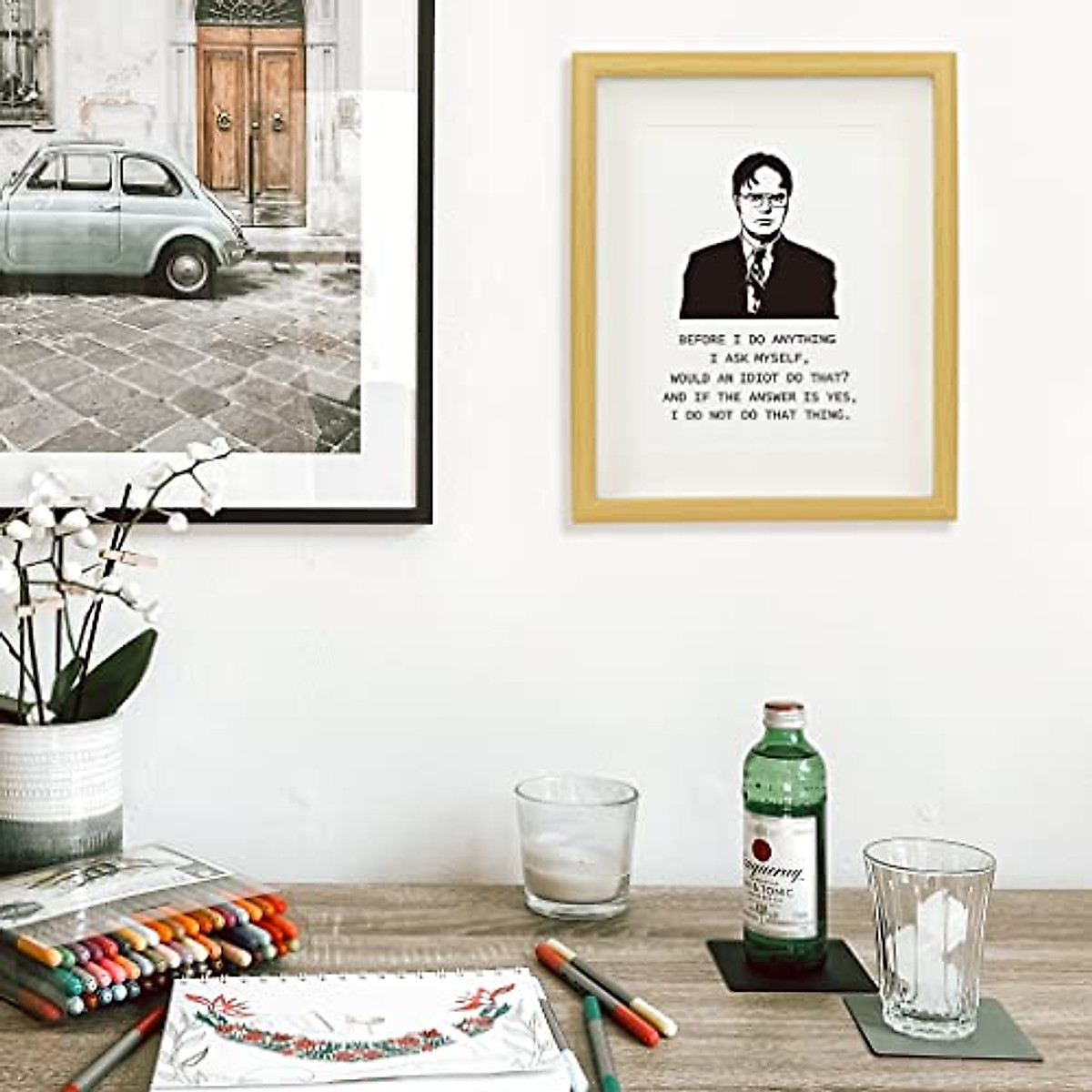 The Office Merchandise Motivational Photo Frame Inspirational Wall Art for The Office Decor The Office Quote Poster for Coworker, Friend or The Office TV Show Fans, Dwight Motto (8.8” X 10.8”)