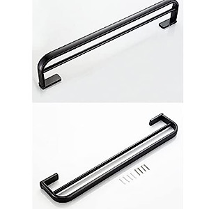 Black Home Wall Mounted Towel Rack Wall Storage Towel for Bathroom, Bronze Bathroom Towel Bar, Antique Brass Wall Mounted Towel Holder, Double Towels Hanger Shelf Rack for Kitchen