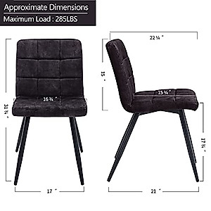 Duhome Velvet Dining Chairs Set of 4,Mid Century Modern Dining Room Chairs with Metal Legs,Accent Chairs Side Chairs Reading Chairs for Living Room Kitchen Home Bedroom Vanity Black