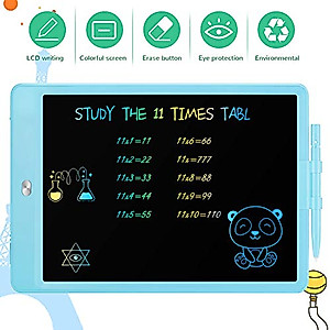 TEKFUN LCD Writing Tablet Doodle Board, 10inch Colorful Drawing Tablet Writing Pad, Girls Gifts Toys for 3 4 5 6 7 Year Old Girls Boys (Blue)