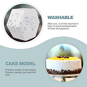 Hemoton 1pc Cake Model White Decor Hexagon Cake Pan DIY Crafts Wedding Decor Sculpture Decor Sphere Mold Wedding Props White Paper Cups Cake Square Tool Artificial Statue