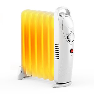 Air Choice Oil Heater, 700W Oil Filled Radiator Heater with Adjustable Thermostat, Electric Heater Heat Up 120 Sq.Ft Quickly for Home, Office