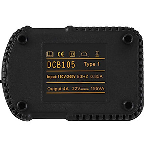 DCB105 Charger Compatible with Dewalt 12V/20V Lithium Battery DCB101 DCB115 DCB107 DCB105 DCB203 DCB204 DCB206 DCB201 DCB120 DCB127