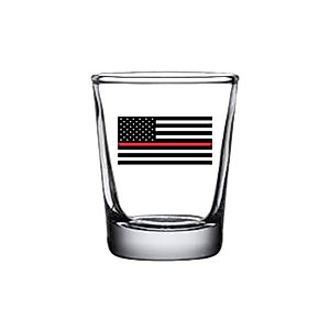 Rogue River Tactical Thin Red Line Shot Glass Gift For Fire Fighter Firefighter FD Fire Department