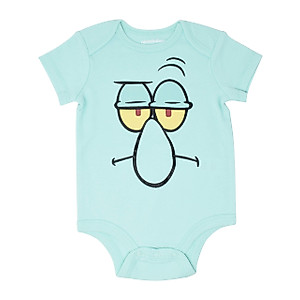 SpongeBob SquarePants Patrick Squidward Newborn Baby Boys 3 Pack Short Sleeve Bodysuits
