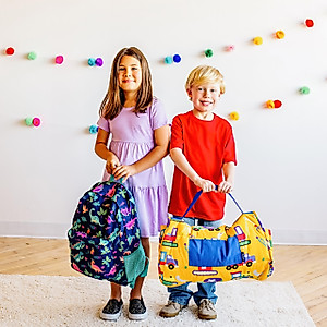 Wildkin Original Nap Mat with Reusable Pillow for Boys & Girls, Perfect for Elementary Daycare Sleepovers, Features Hook & Loop Fastener, Cotton Blend Materials Nap Mat for Kids (Under Construction)