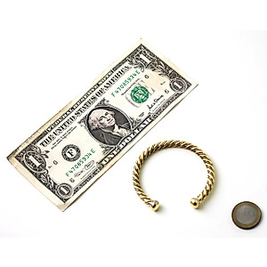 LynnAround Bronze Norse Nordic Viking Spiral Twisted Cable Bangle Cuff Bracelet Arm Ring Jewelry (6 Inches)