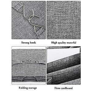 8-Shelf Hanging Closet Organizer with 2 Drawers, 3-Shelf and 5-Shelf Separable Closet Hanging Organizer,Fabric Cloth Hanging Shelf with 2 Sturdy Hooks for Home Clothes Toy Storage, Gray