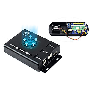 TOP1 CM-IO-POE-Box Compute Module Mini-Computer with Compute Module PoE Board Based On Raspberry Pi Compute Module CM3/3+ Series Support 2 CSI Cameras PoE Power Over Ethernet