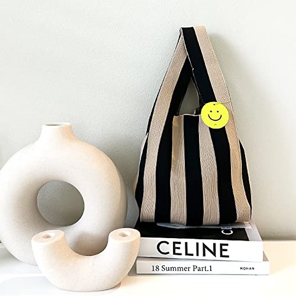 knitted Canvas Handbag Gifts Women Unique Special Birthday Gift for Mom Teen Girl Woman Friend Beach Tote Hand Fashionable Cute design (YELLOW)