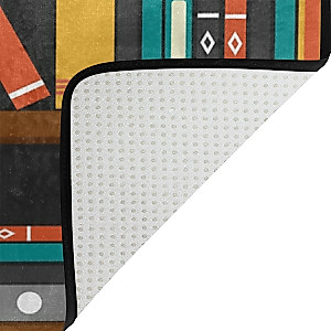 ALAZA Vintage Library Bookshelf Bookworm Area Rug Rugs for Living Room Bedroom 7' x 5'