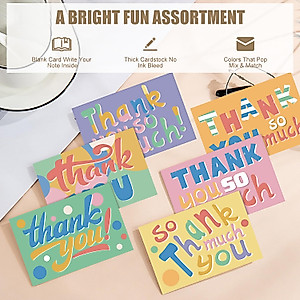 WEIZHEN Blank Cards,24-Pack Thank You Cards Set - Assorted in 6 Styles with Rustic Envelope- Perfect for Handwritten Messages,4x6 inch