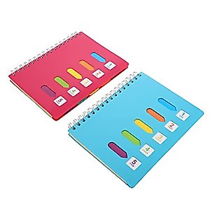 STOBOK 2pcs Notebook Prize Colorful Journal Daily Planner Book Digital Notepad Sketchbook Journal Notebooks for Work Time Management Jotters Coil Notepads Journey Handbooks